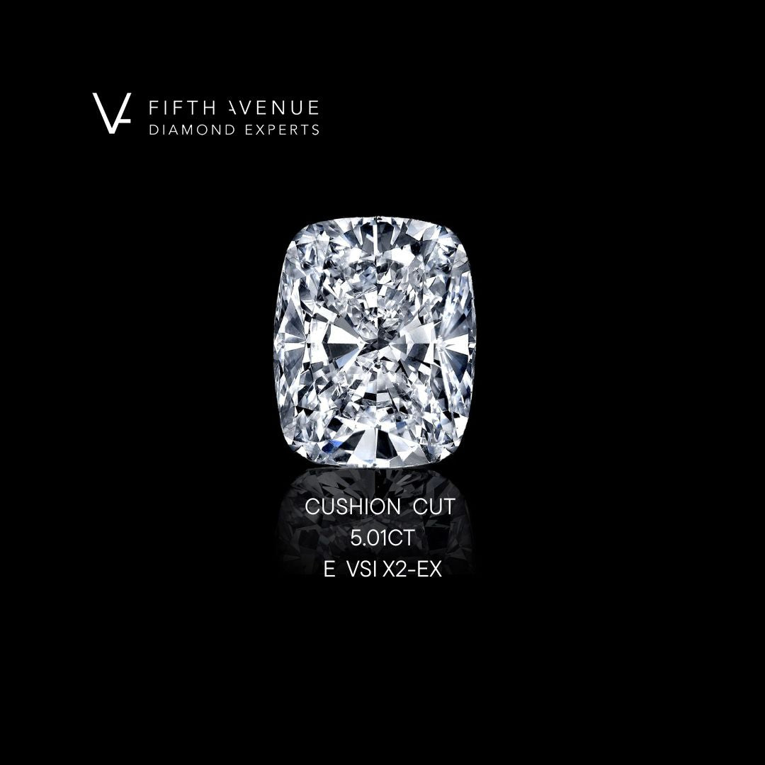 Cushion cut diamond - 5.01ct loose Diamond – Fifth Avenue Diamond Experts